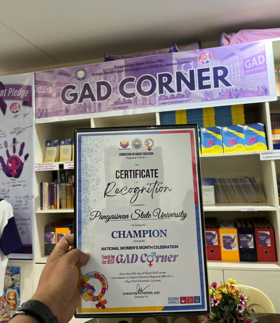 PSU GAD Corner adjudged as Region’s best | PSU Gender and Development ...